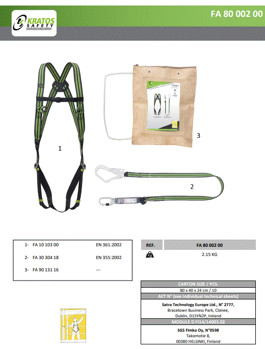 Kratos Safety Steiger Set Basic – FA8000200 - VDSTEENXXL